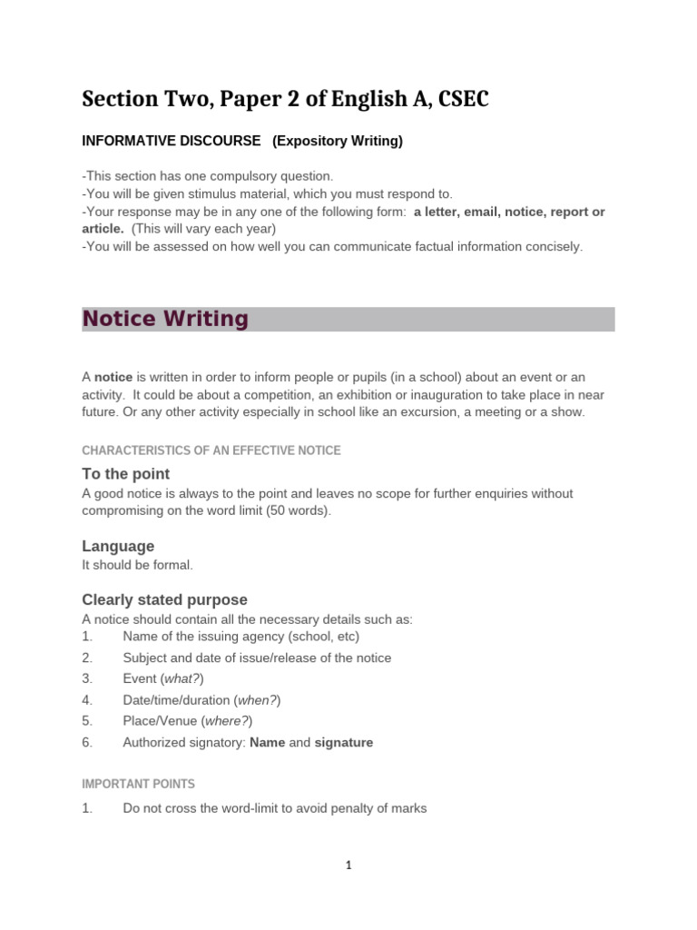 Informative Discourse Handout | PDF