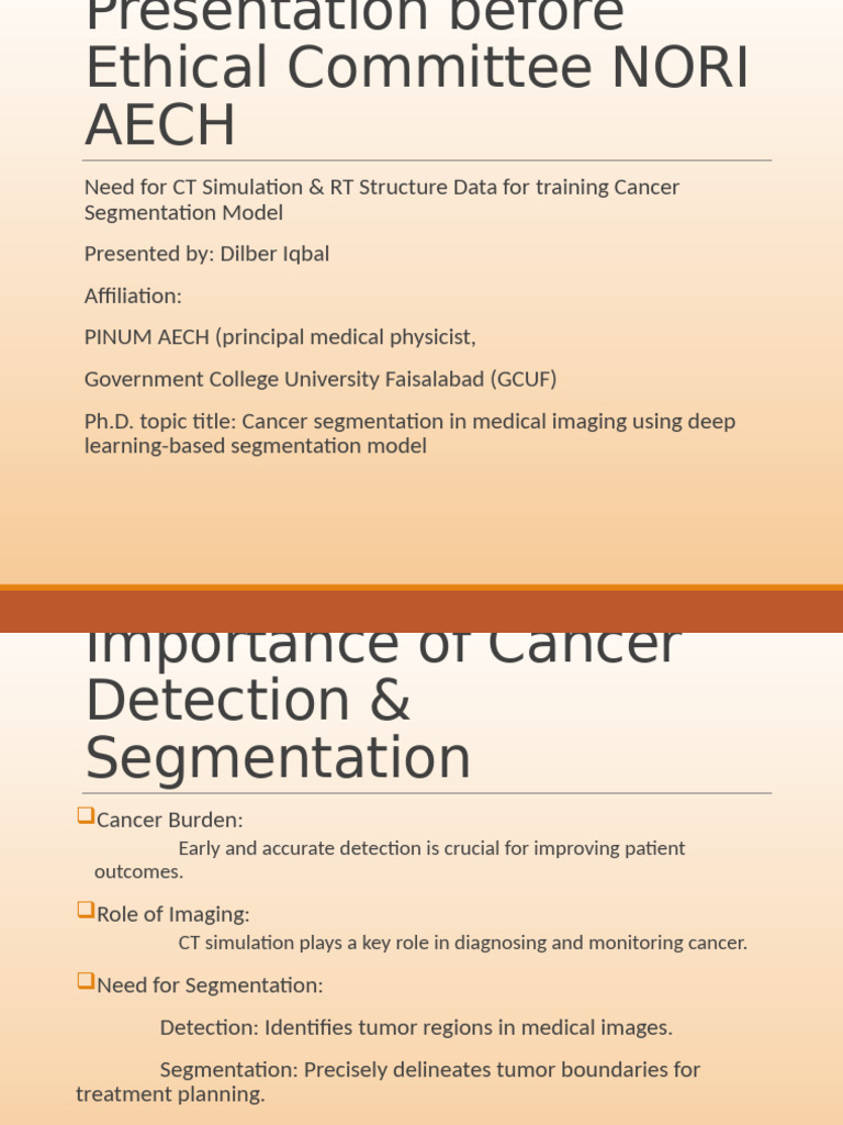 Cancer_Segmentation_Presentation Bfore NORI Ethical Committee | PDF