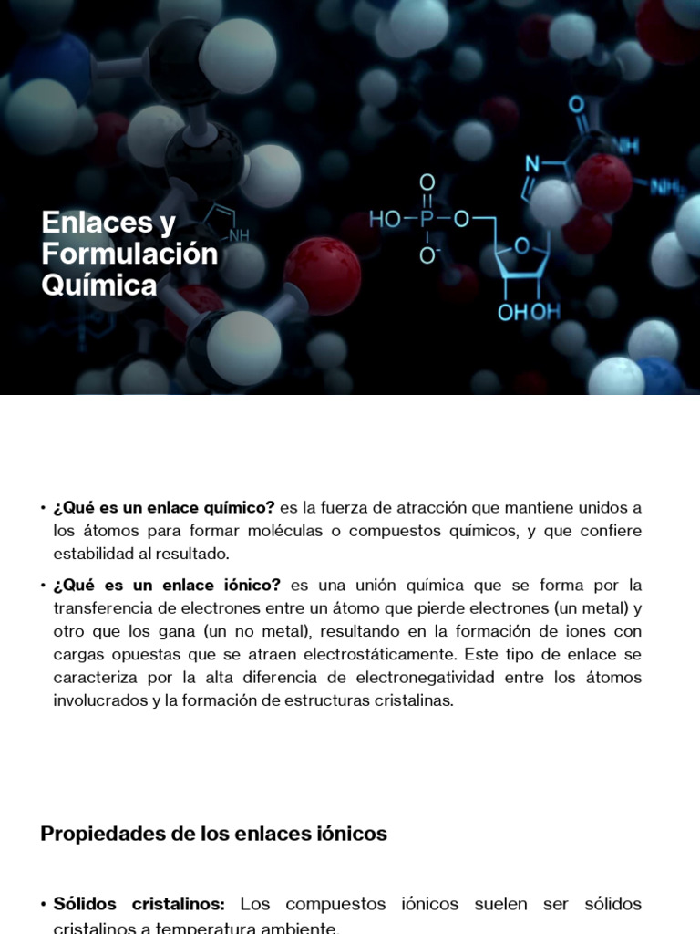 Enlaces Químicos: Iónicos, Covalentes y Metálicos | PDF | Enlace ...