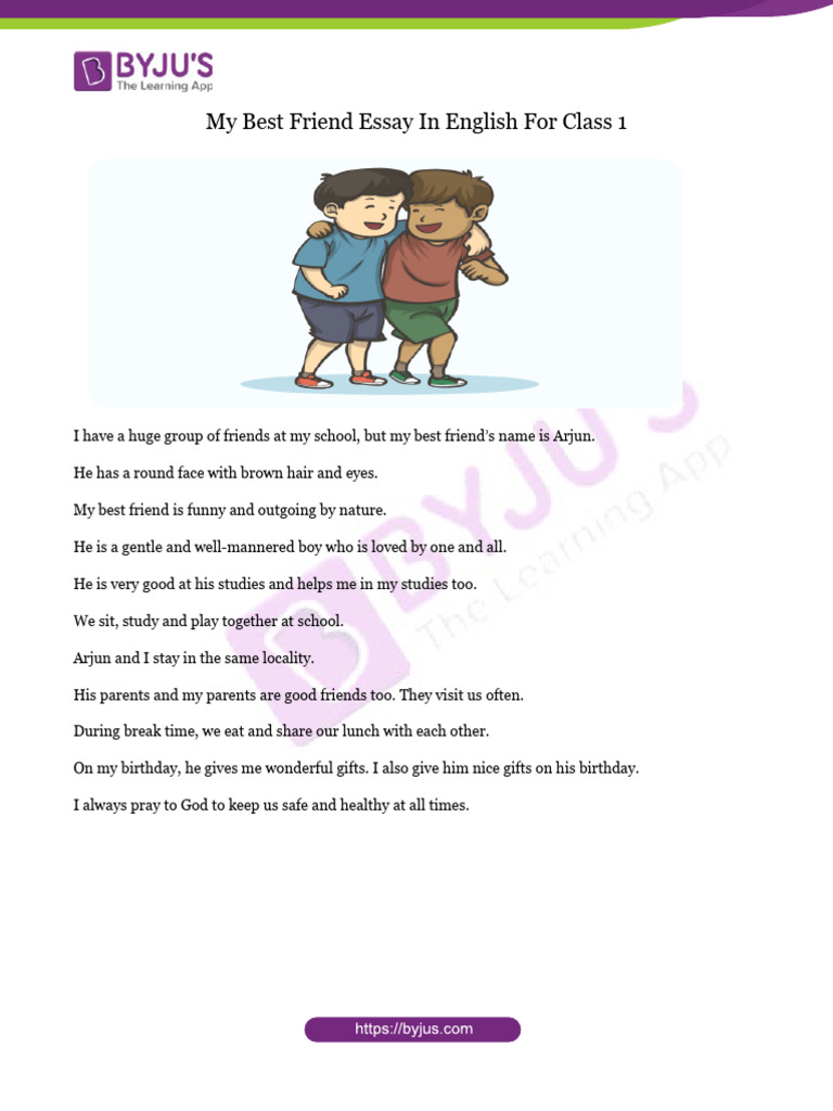 My Best Friend Essay For Class 1 | PDF