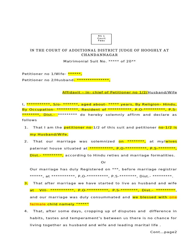 13B or S28 - Final Date Affidavit - in - chief-FORMAT FRJ | PDF ...