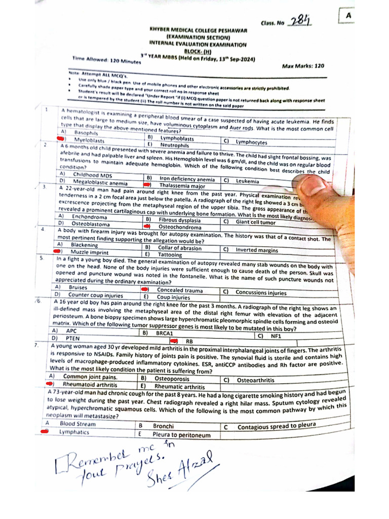 KMC Block H 2024 Solved | PDF