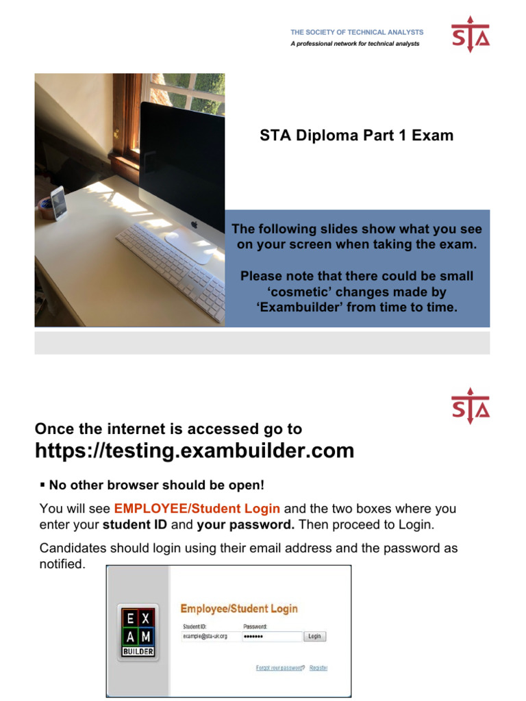 STA Diploma Part 1 Exambuilder Instructions 2020 | PDF