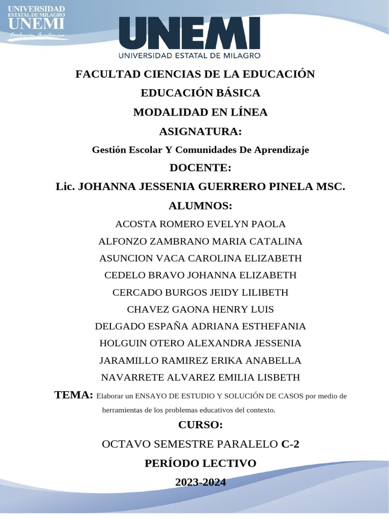 Analisis Grupal - Tarea de Gestion | PDF | Educación primaria | Aprendizaje