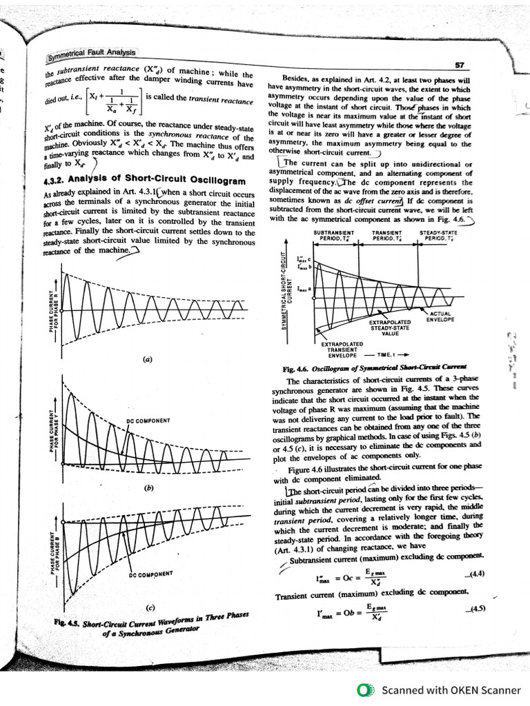 Analysis of Short Circuit Oscillogram | PDF