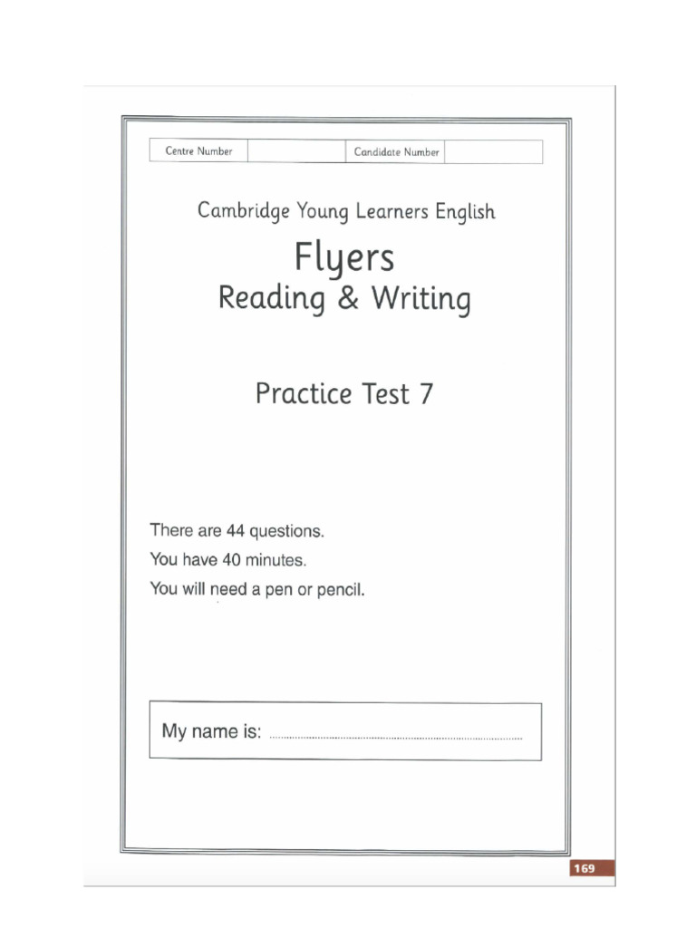 Succed in Flyers R&W Test 7 | PDF