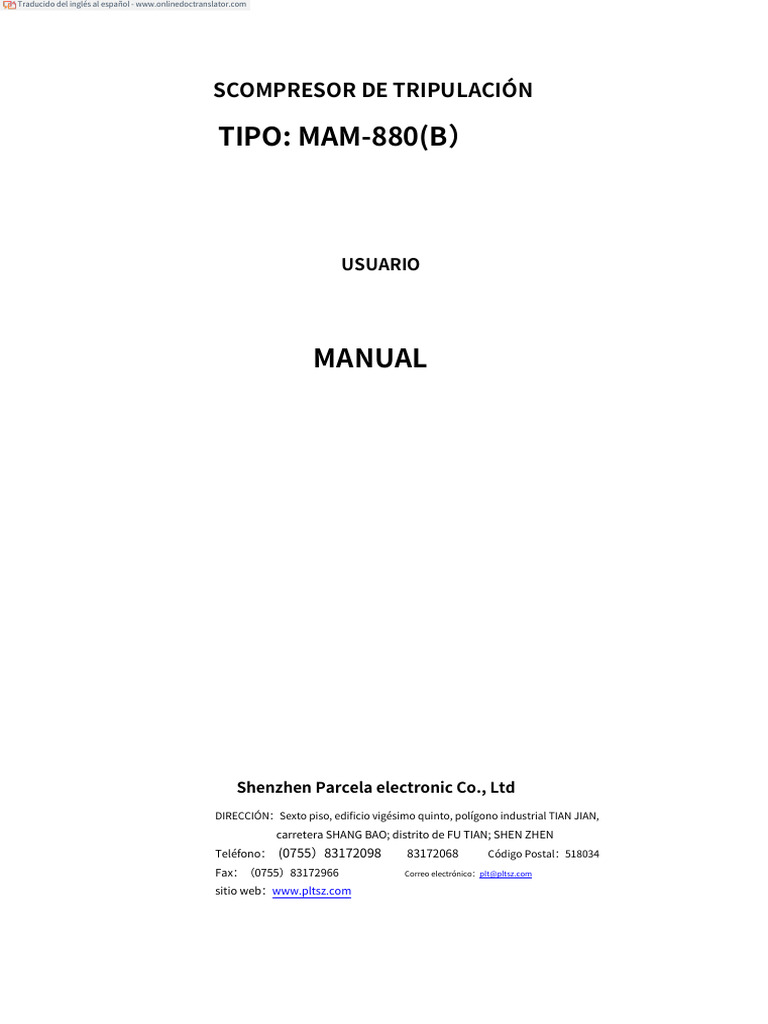 Manual del Controlador MAM-880 | PDF | Contraseña | Red eléctrica