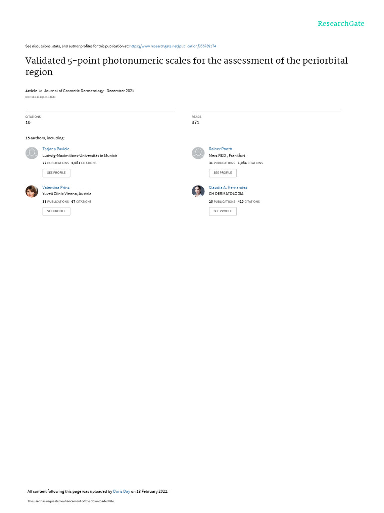 Validated 5-Point Photonumeric Scales For The Assessment of The ...