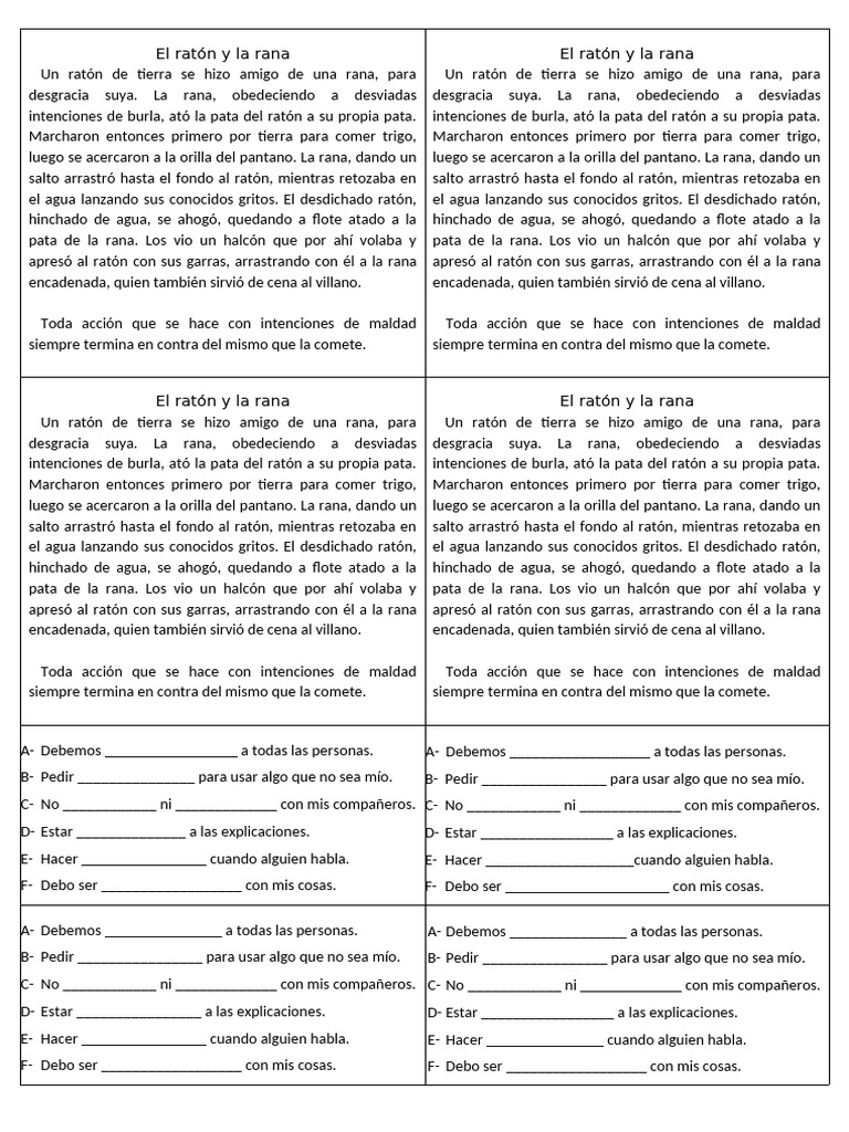 El Ratón y La Rana | PDF | Rana | Anfibio