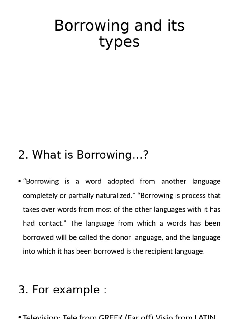 Borrowing and Its Types | PDF | Word | English Language
