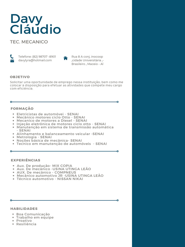 Currículo Davy | PDF