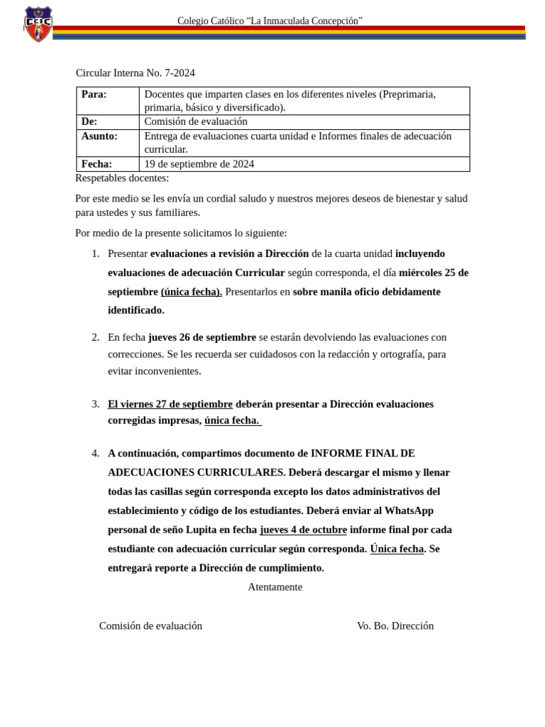 Circular Interna No | PDF