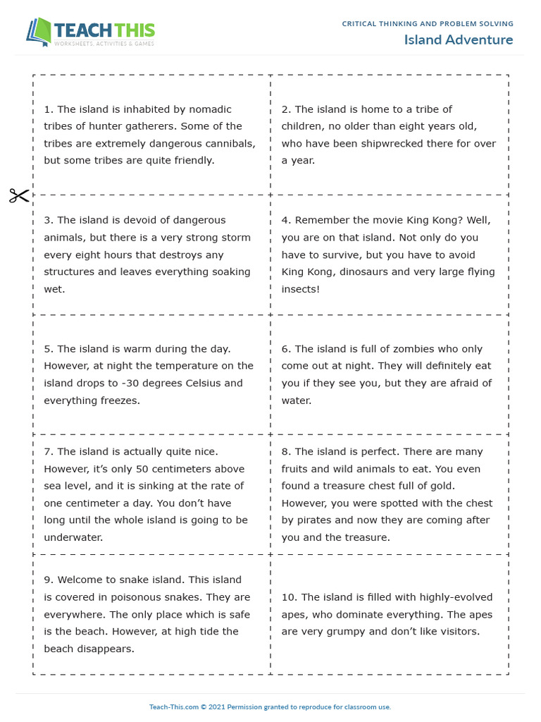 Desert Island Survival Challenges | PDF