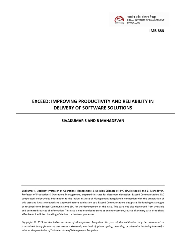 Productivity and Quality Case | PDF | Software | Reliability Engineering