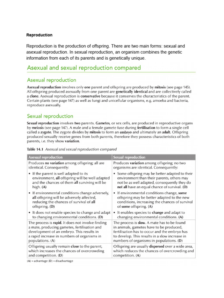 Understanding Reproduction: Sexual vs Asexual | PDF