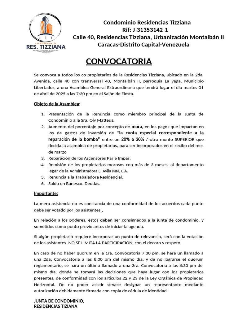 Corre Convocatoria 1ero de Abril de 2025 | PDF