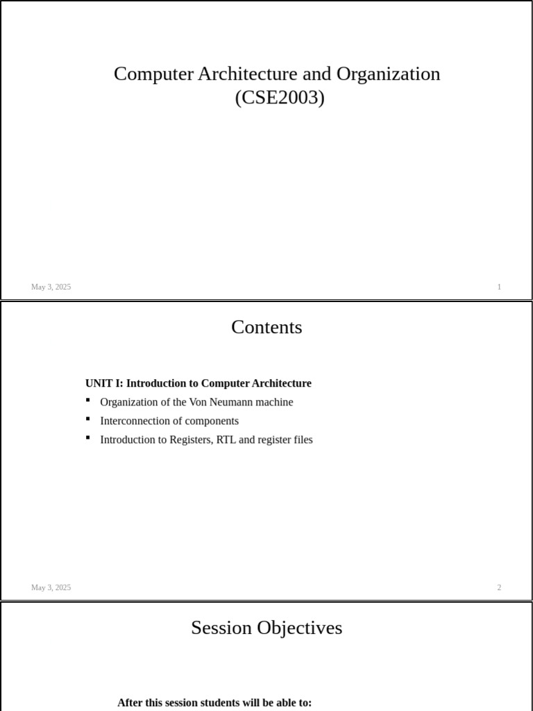 4 Computer Architecture and Organization | PDF | Central Processing ...