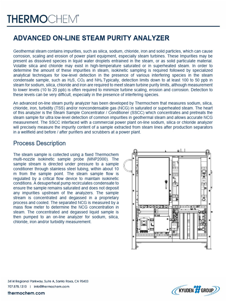 Advanced On Line Steam Purity Analyzer | PDF | Steam | Purified Water