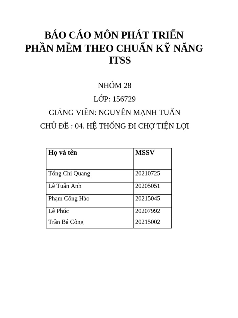 Báo Cáo BTL ITSS | PDF