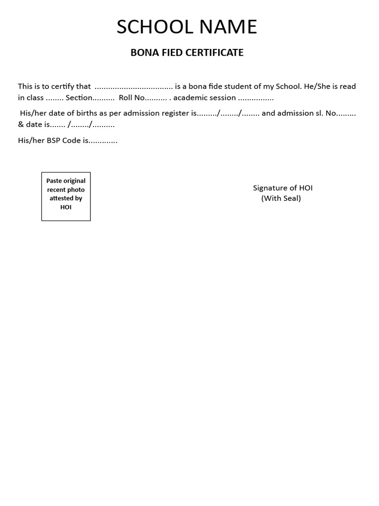 Bona Fied Certificate-1 | PDF
