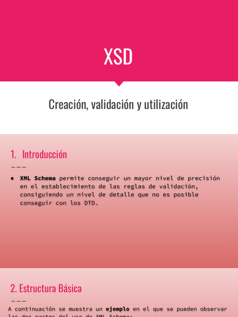 Estructura y Validación de XSD | PDF | Xml | Formatos de serialización ...
