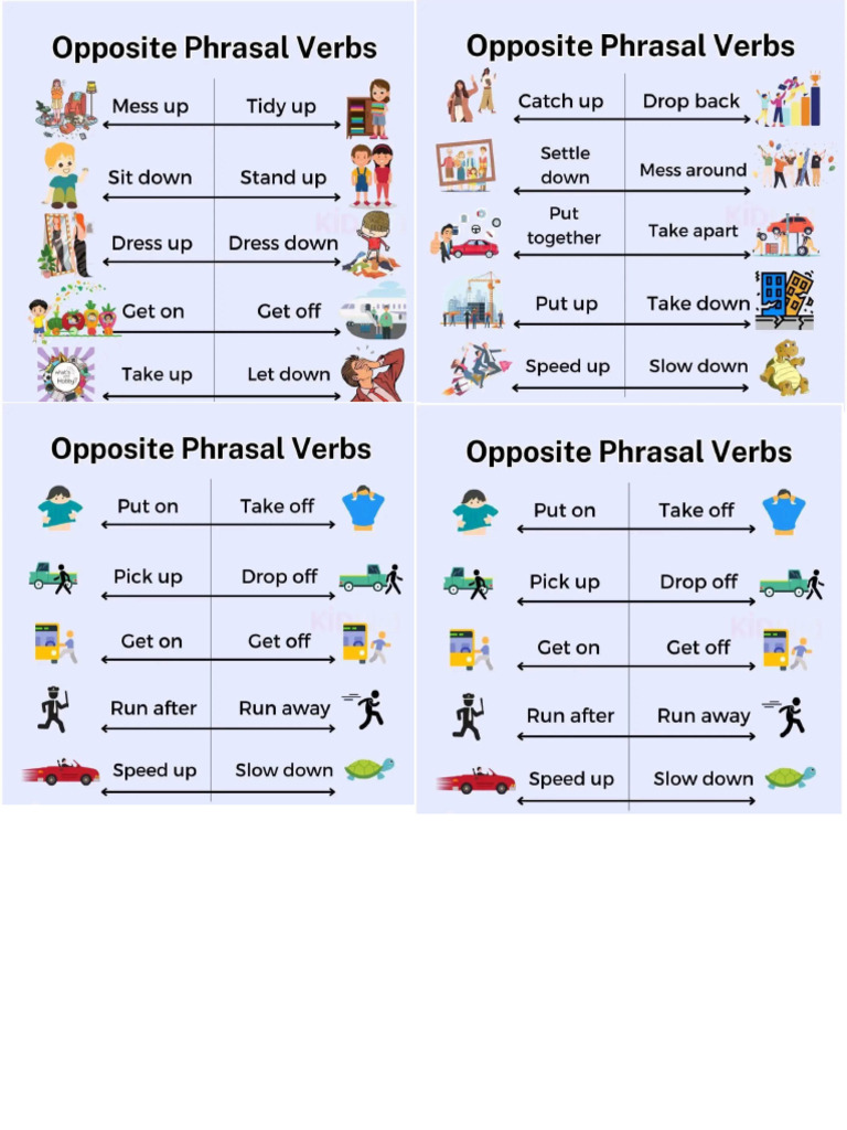 Opposite Phrasal Verbs | PDF