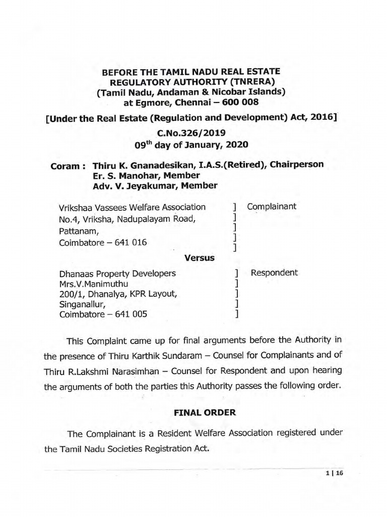 RERA actual judment copy | PDF