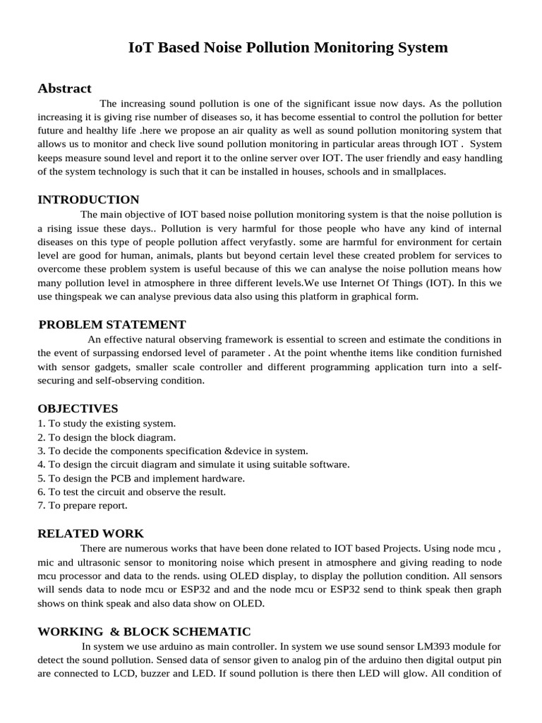 IoT Noise Pollution Phase2 | PDF | Microcontroller | Arduino