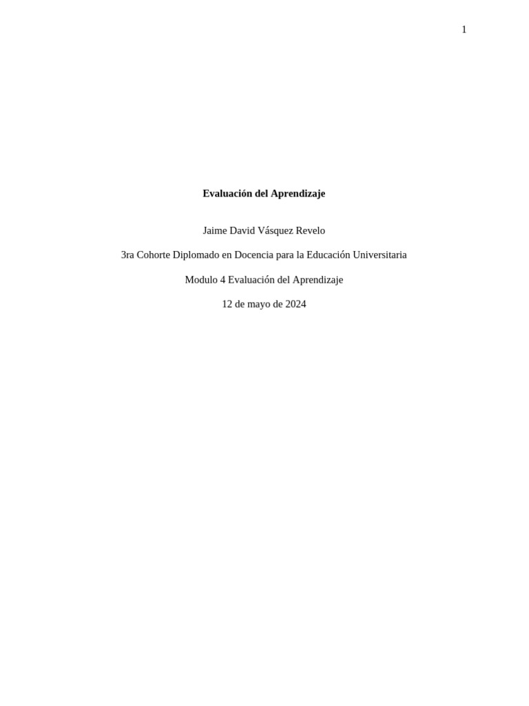 Ensayo - Jaime Vásquez - Evaluación Del Aprendizaje | PDF | Evaluación | Enseñando