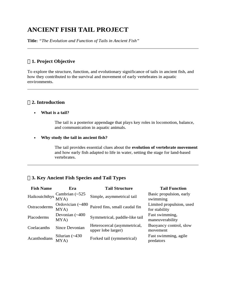 Ancient Fish Tail Project | PDF