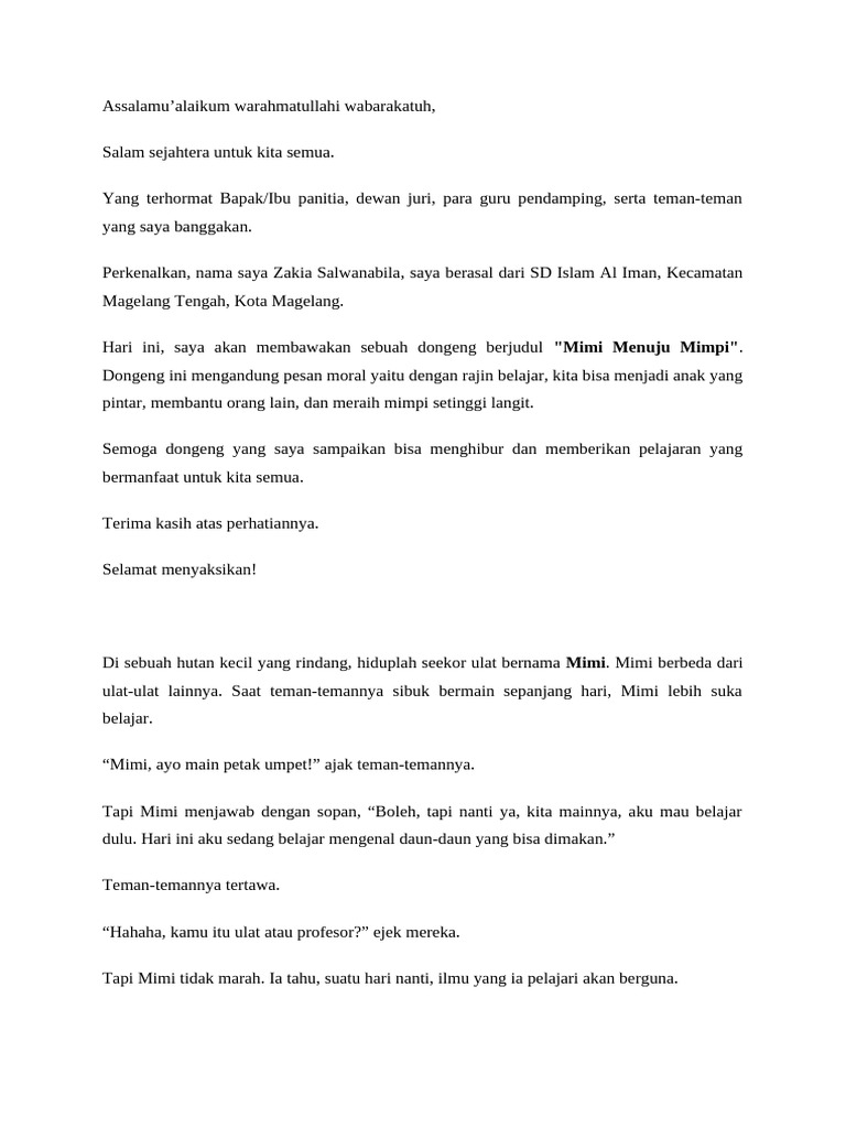 Teks Mendongeng | PDF