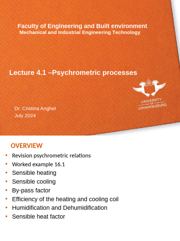 7.lecture 4.1-Psychrometric Processes | PDF | Humidity | Engineering ...