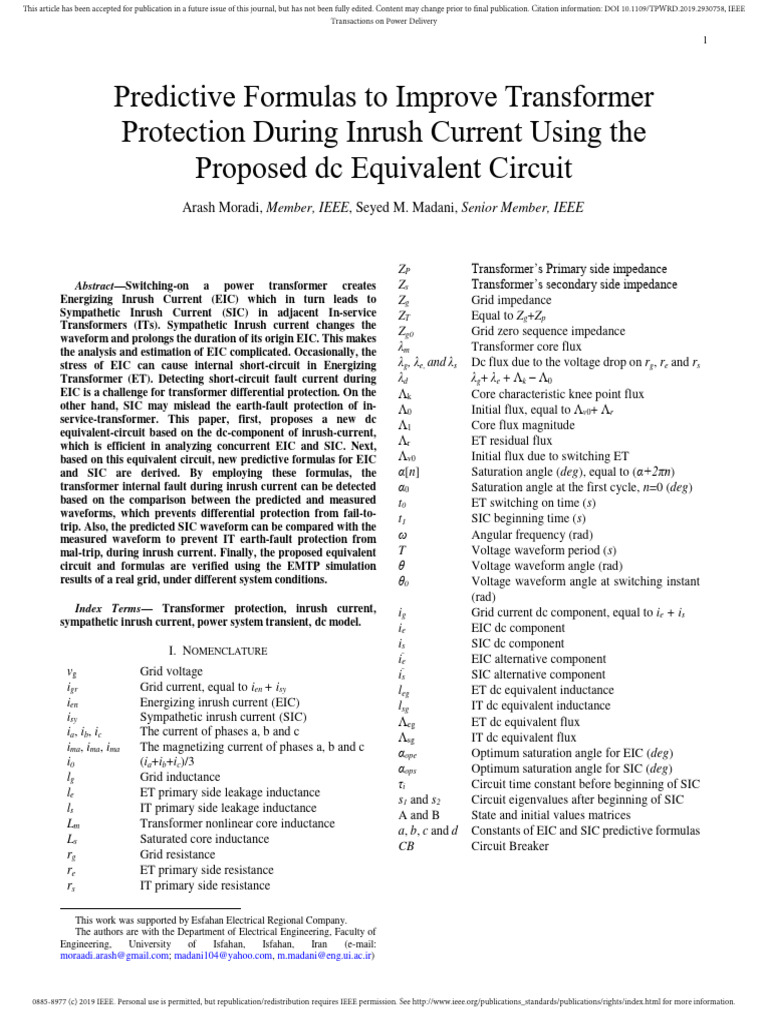 Predictive Formulas To Improve Transform | PDF | Transformer | Electrical Network
