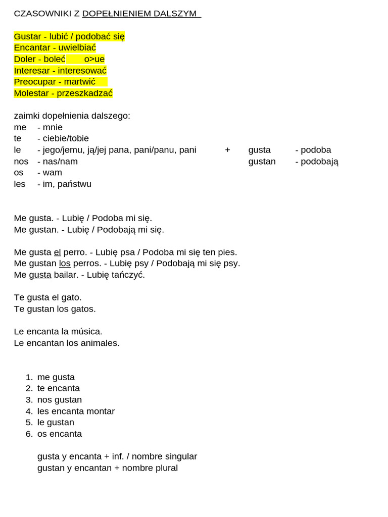 Gustar y Encantar | PDF