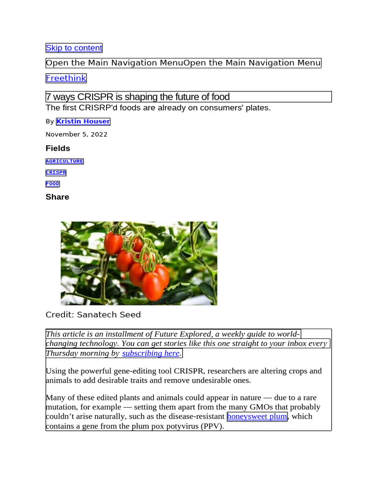 CRISPR Fruit Program | PDF | Potato | Banana