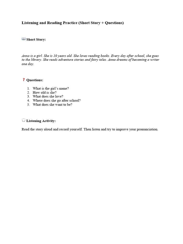 Listening and Reading Practice | PDF