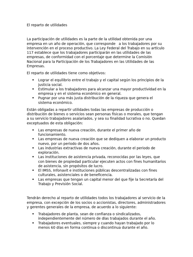 El Reparto de Utilidades | PDF | Business | Salario