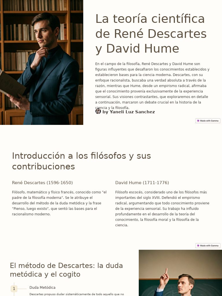 La Teoria Cientifica de Rene Descartes y David Hume | PDF | René ...