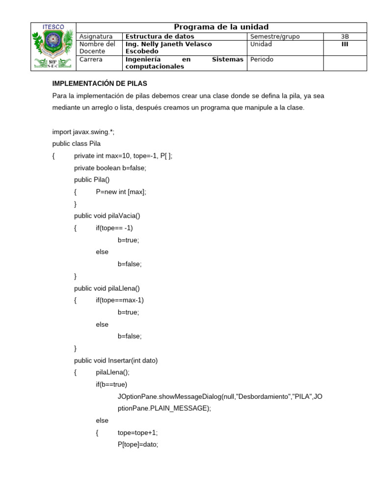 Ejemplos de Estructuras Lineales | PDF | Programación de computadoras | Ingeniería de software