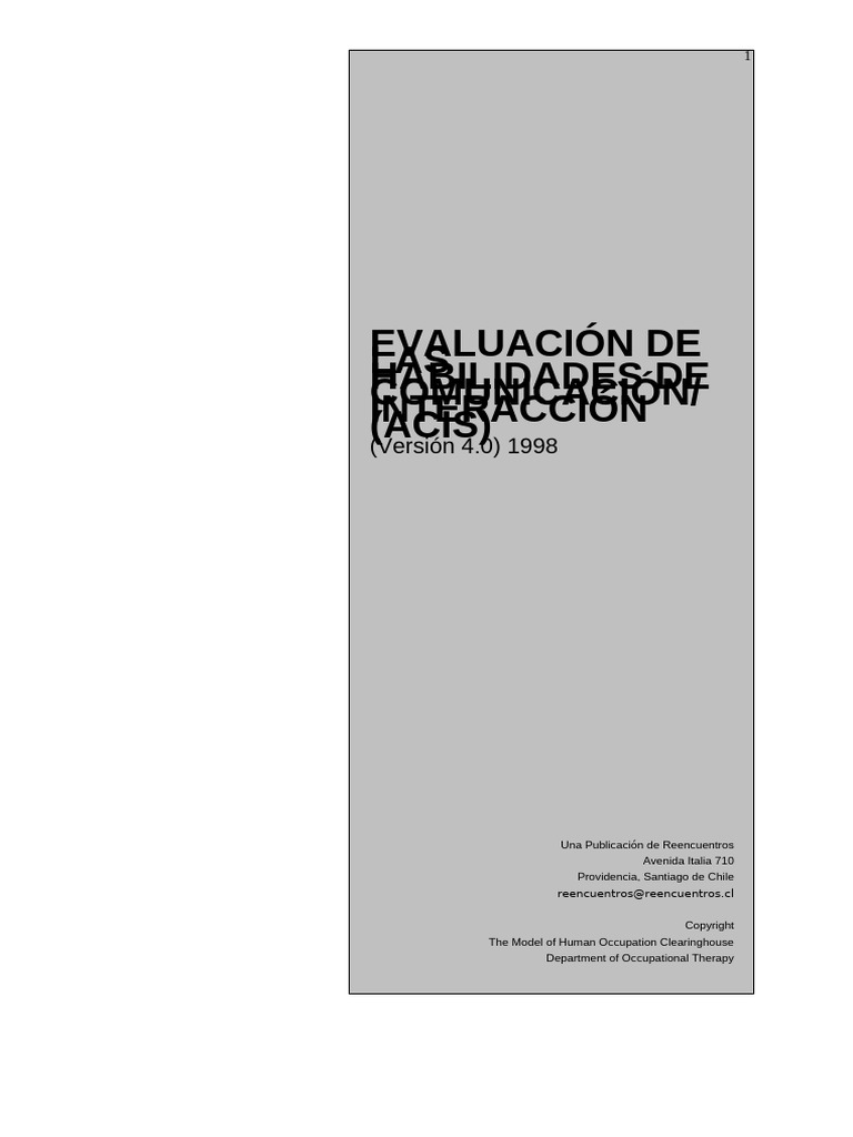 Acis - Habilidades de Comunicación e Interacción | PDF | Comportamiento | Grupo social