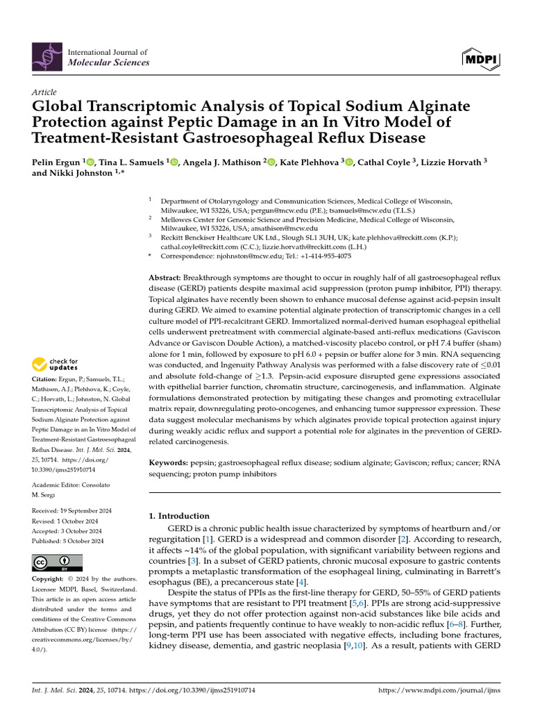 Global Transcriptomic Analysis of Topical Sodium Alginate | PDF ...