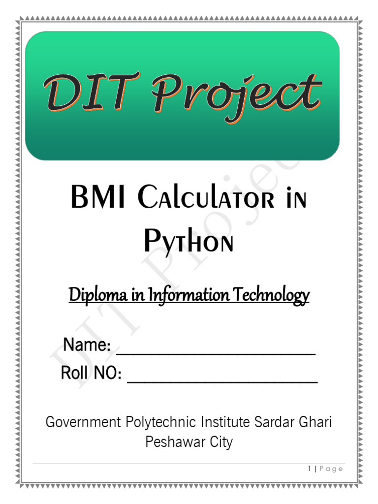 BMI Calculator in Python - 105910 | PDF | Body Mass Index