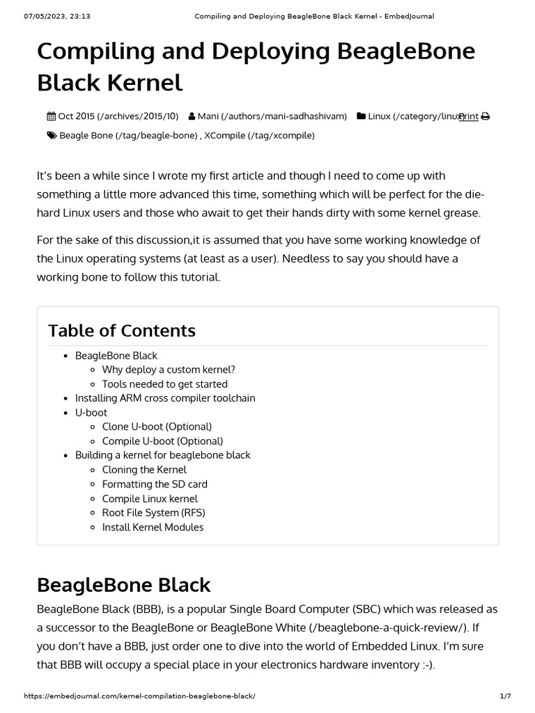 BeagleBone Black Kernel Compilation Guide | PDF | Booting | Linux