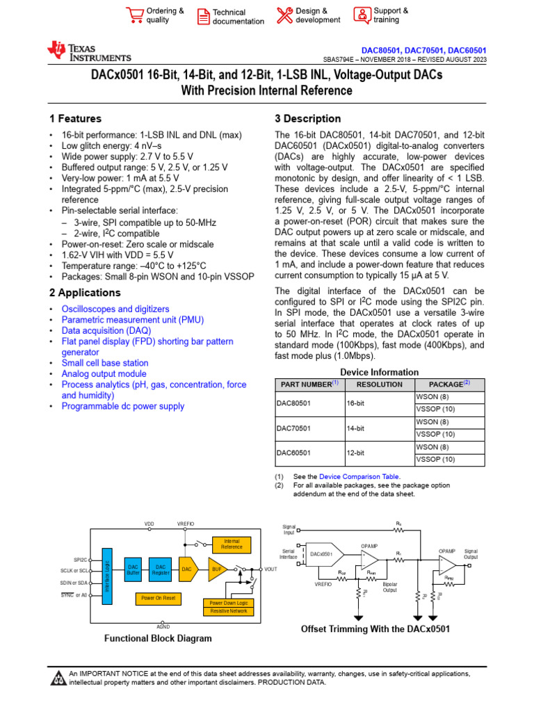 Dac 60501 | PDF | Digital To Analog Converter | Electricity