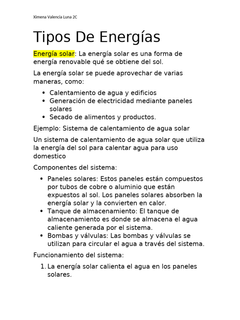 Tipos de Energías | PDF | La energía nuclear | Energía solar