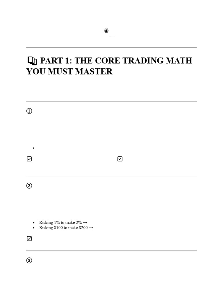 Math of Trading | PDF