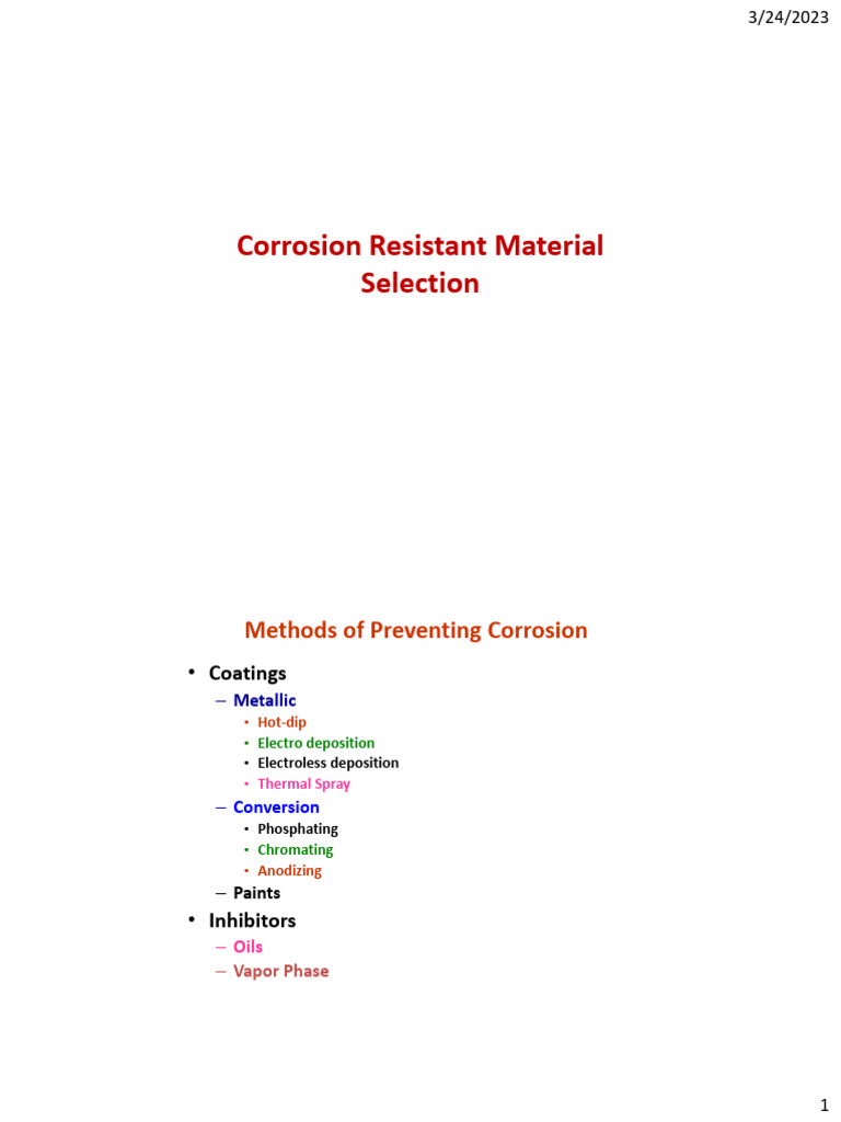 Material Selection Class | PDF | Fracture | Corrosion