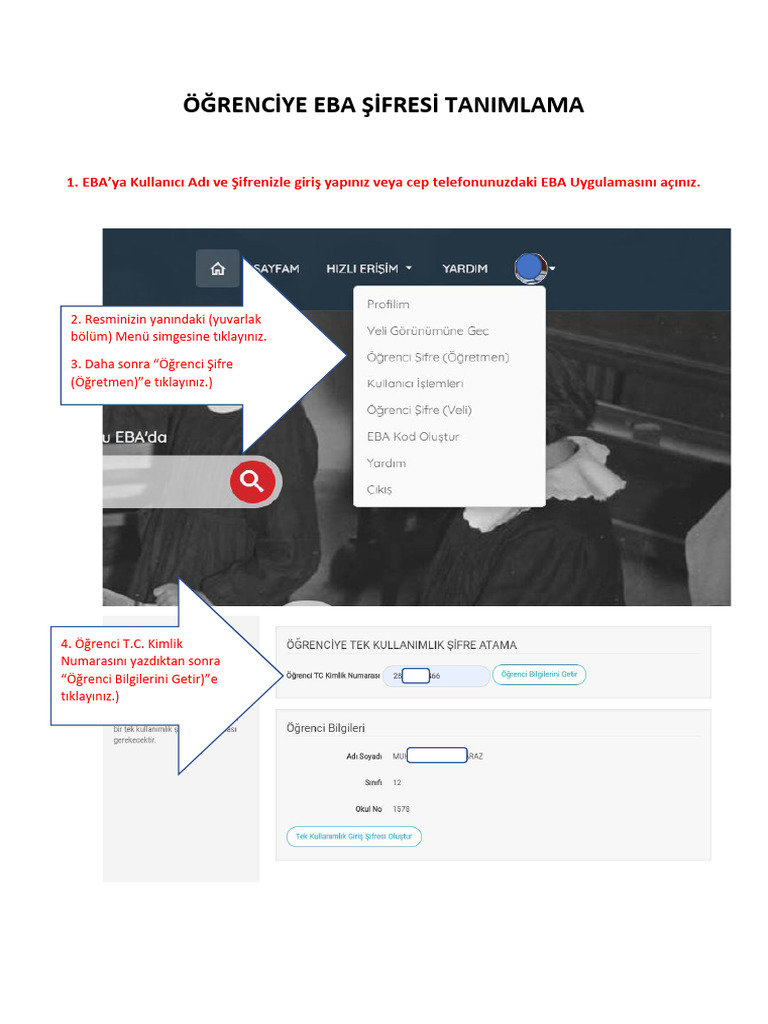 Ogretmen Ogrenci Sifre Tanimlama | PDF