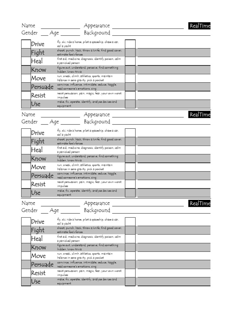RealTime Character Sheet | PDF