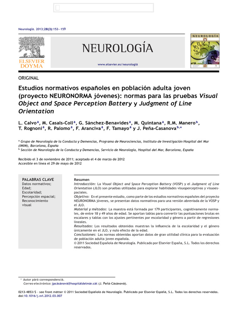 Baremos Esp Percepción Visual y Objetos Bateria y Juicio de Orientación ...